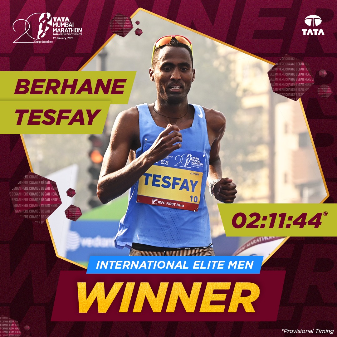 Berhane Tesfay Shines at Mumbai Marathon 2025 - Somali Stream